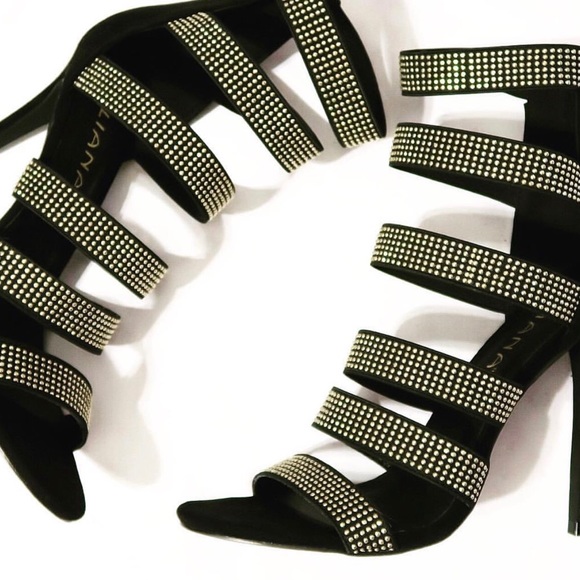 Shoes | Rhinestone Strappy Heels Brand New | Poshmark